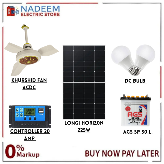 Package 1 Fan 2 Light DC Solar System – Nadeem Electric Store